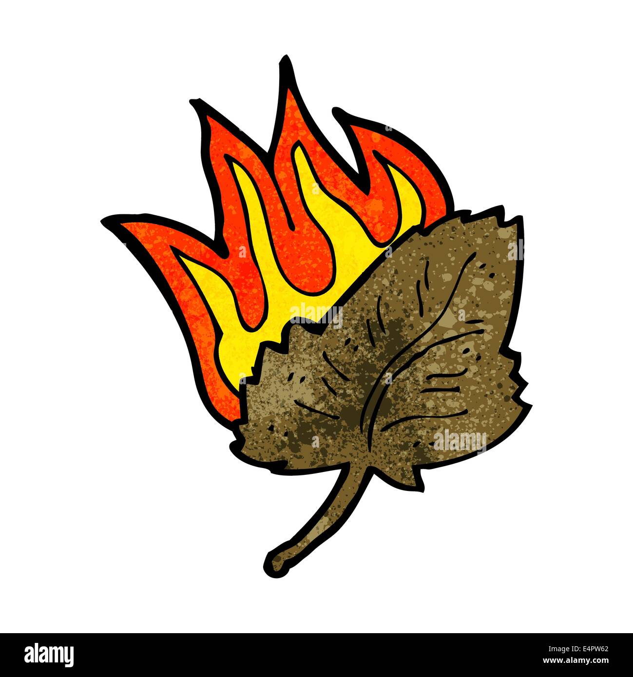 cartoon burning dry leaf symbol Stock Vector Image & Art - Alamy