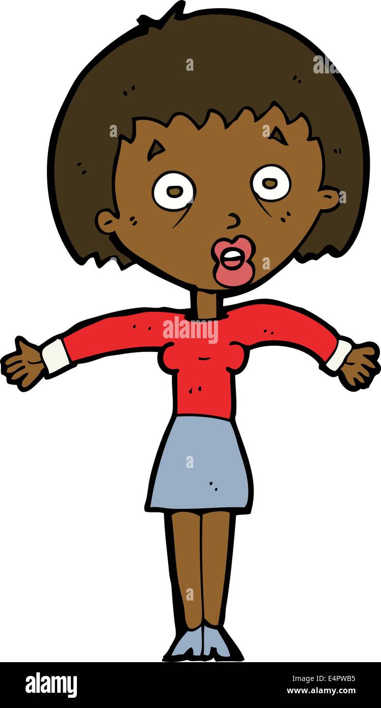 cartoon woman shrugging shoulders Stock Vector Image & Art - Alamy