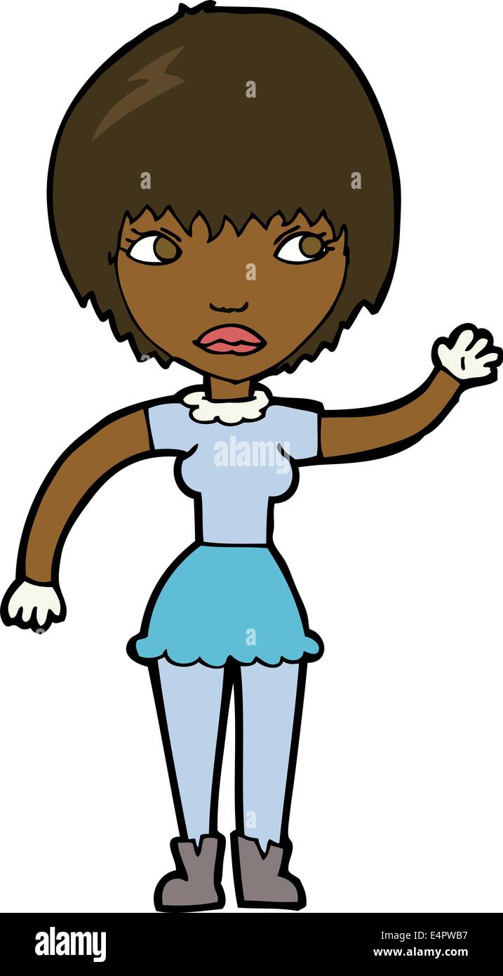 cartoon waving woman Stock Vector Image & Art - Alamy