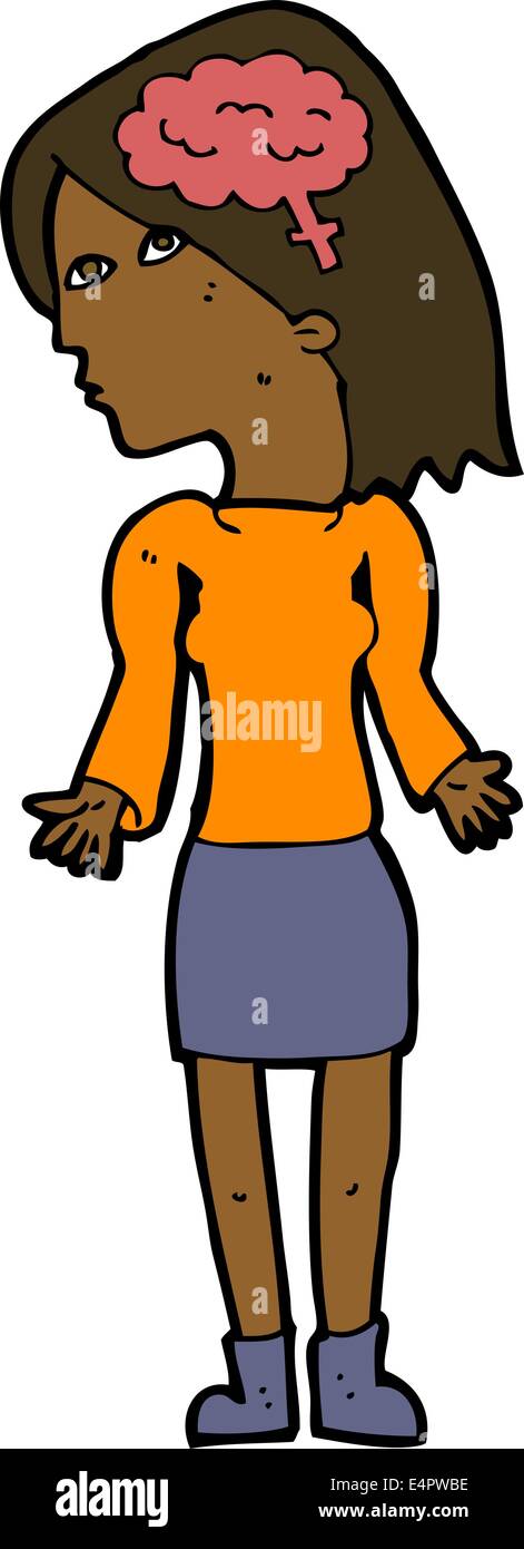 cartoon clever woman shrugging shoulders Stock Vector Image & Art - Alamy