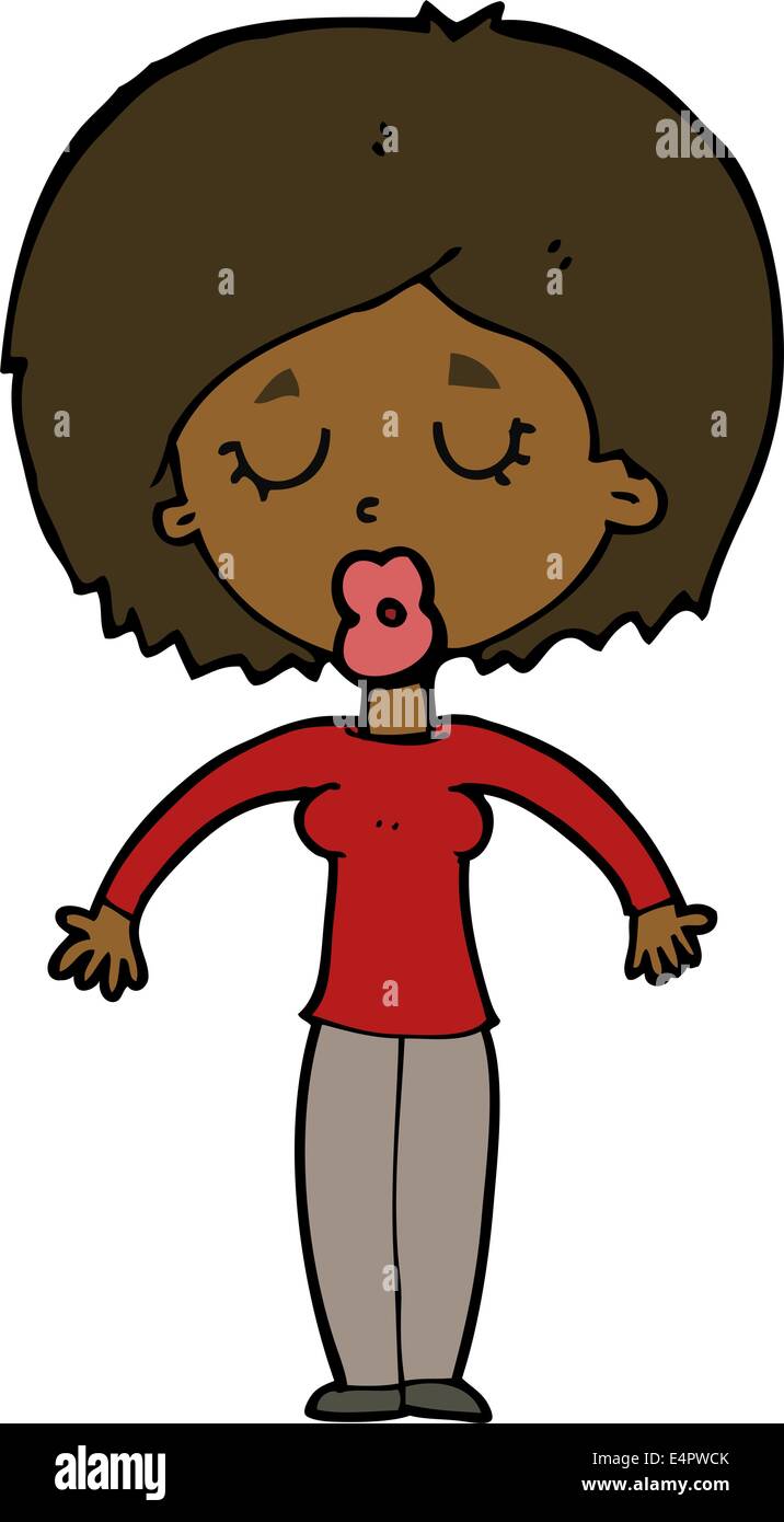 cartoon woman with closed eyes Stock Vector Image & Art - Alamy