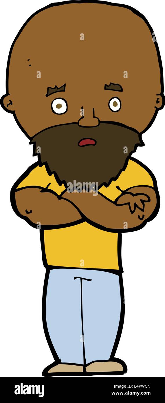 cartoon shocked bald man with beard Stock Vector Image & Art - Alamy