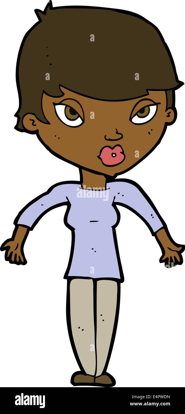 Cartoon woman shrugging shoulders Stock Vector Images - Alamy