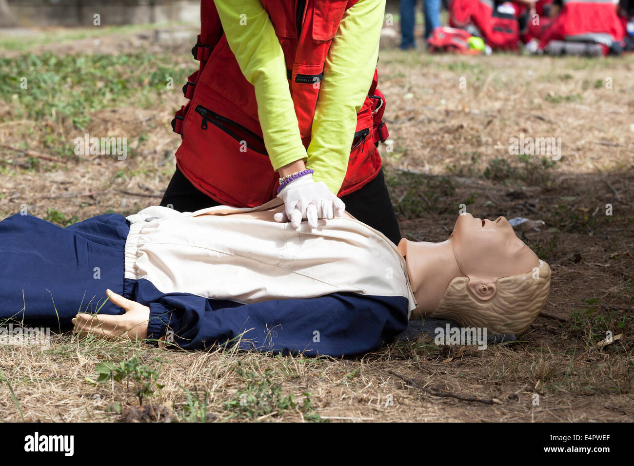 CPR training detail Stock Photo - Alamy