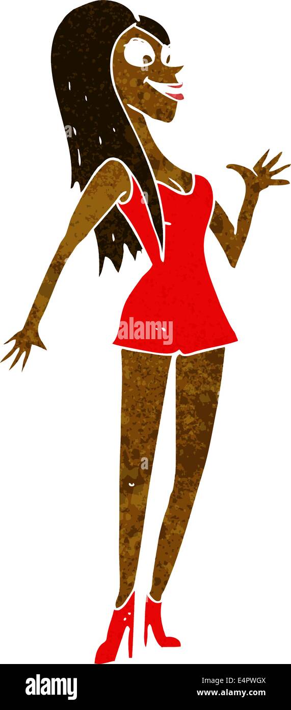 Cartoon Woman In Pink Dress Stock Vector Image And Art Alamy