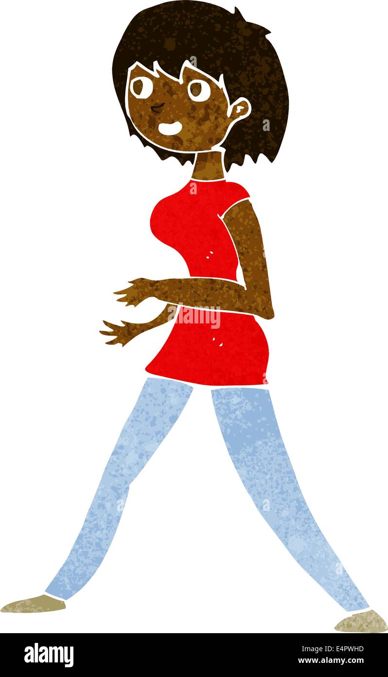 cartoon woman walking Stock Vector Image & Art - Alamy