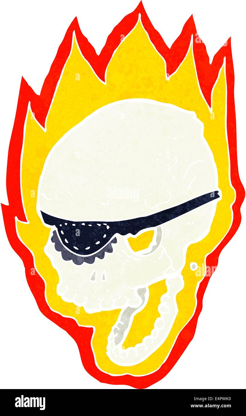 cartoon flaming pirate skull Stock Vector Image & Art - Alamy
