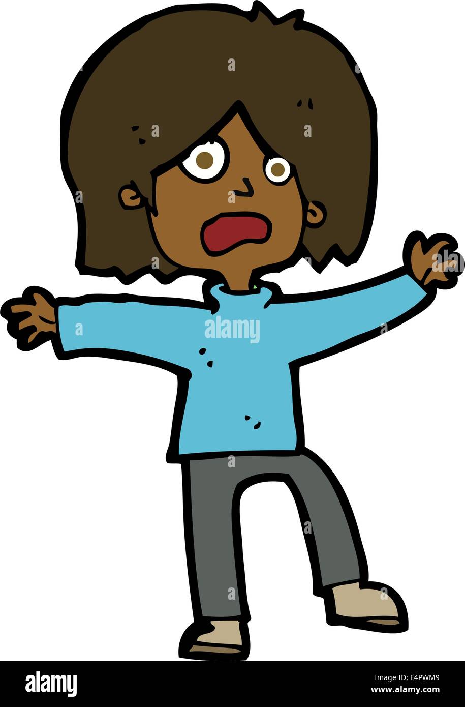 cartoon scared person Stock Vector Image & Art - Alamy