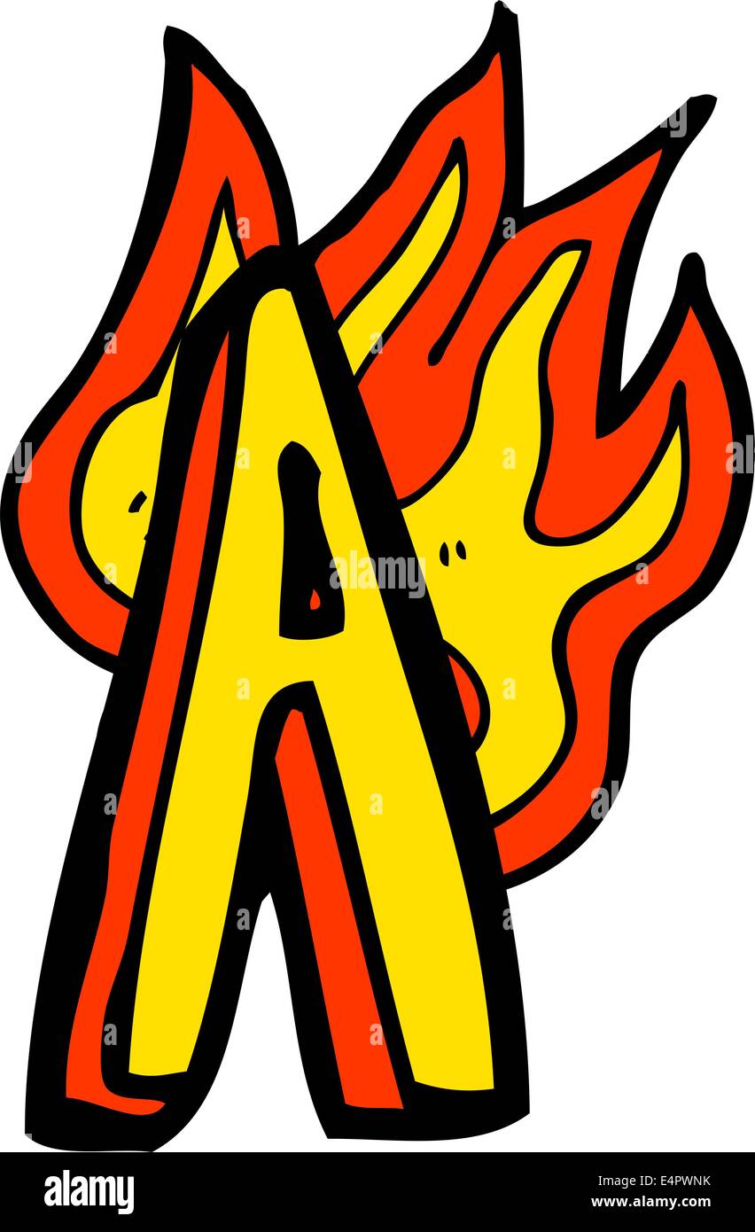 cartoon flaming letter Stock Vector Image & Art - Alamy