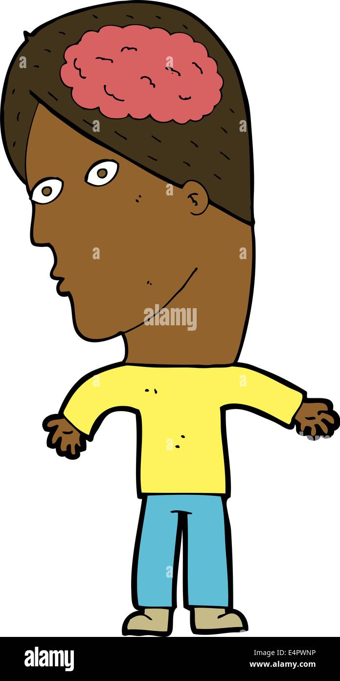 cartoon man with brain symbol Stock Vector Image & Art - Alamy