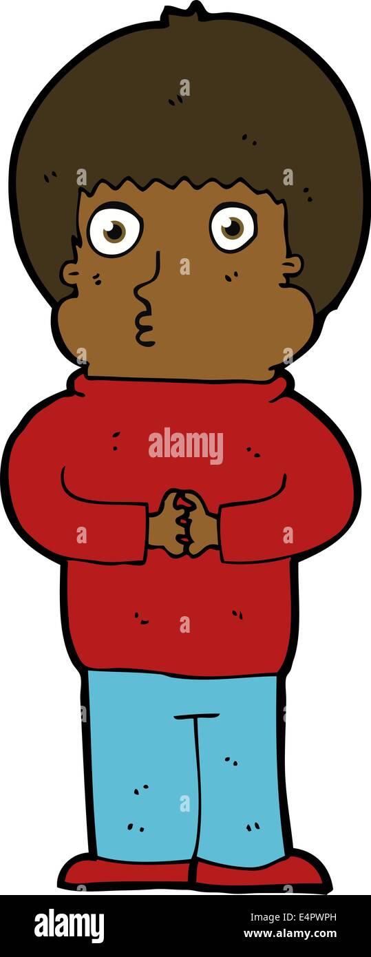 cartoon shy boy Stock Vector Image & Art - Alamy