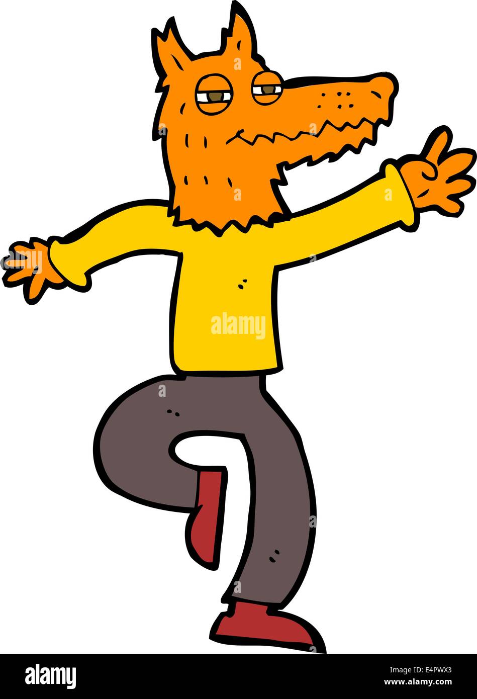 cartoon happy fox man Stock Vector Image & Art - Alamy