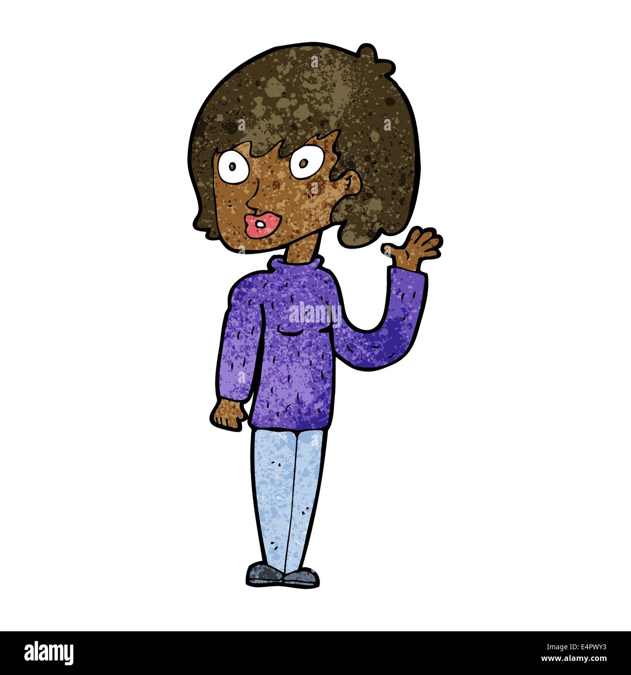 cartoon waving woman Stock Vector Image & Art - Alamy