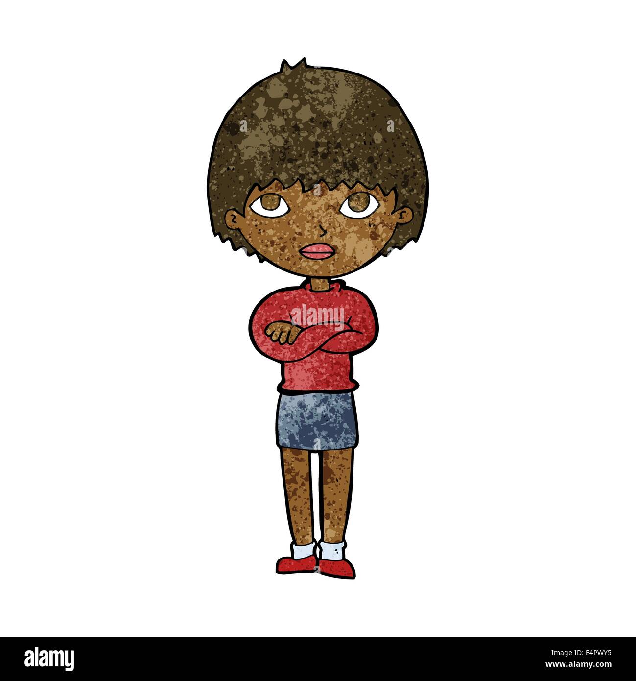 cartoon woman with crossed arms Stock Vector Image & Art - Alamy