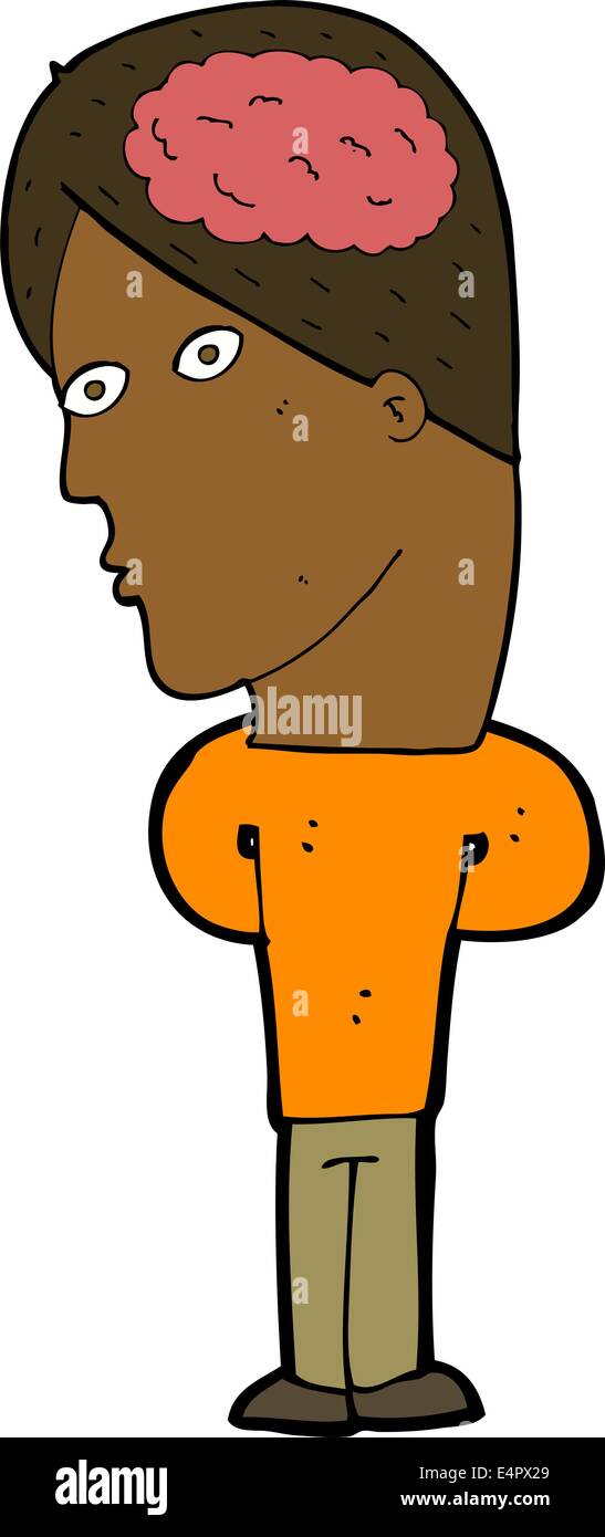 Cartoon man big brain hi-res stock photography and images - Alamy