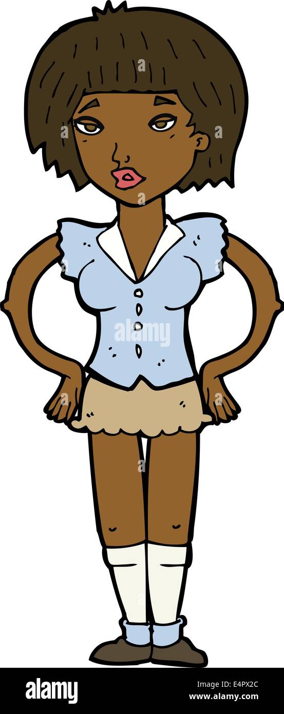 cartoon woman with hands on hips Stock Vector Image & Art - Alamy