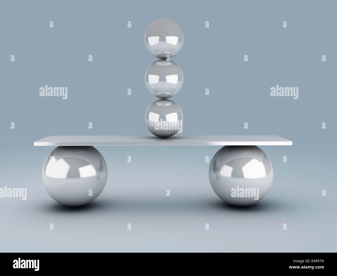 image of white spheres in equilibrium. 3d illustration Stock Photo - Alamy