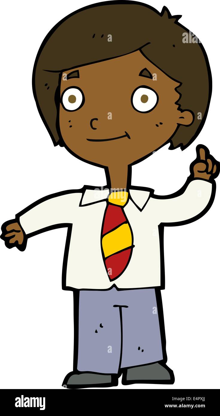 cartoon school boy answering question Stock Vector Image & Art - Alamy