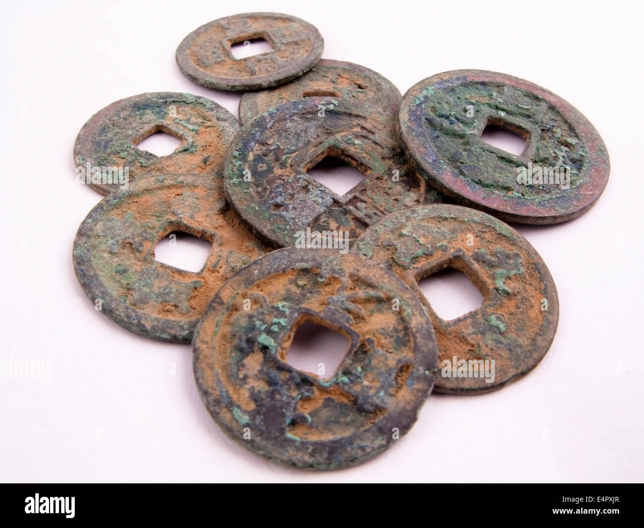 Picture of a bulk lot of old chinese coins Stock Photo - Alamy