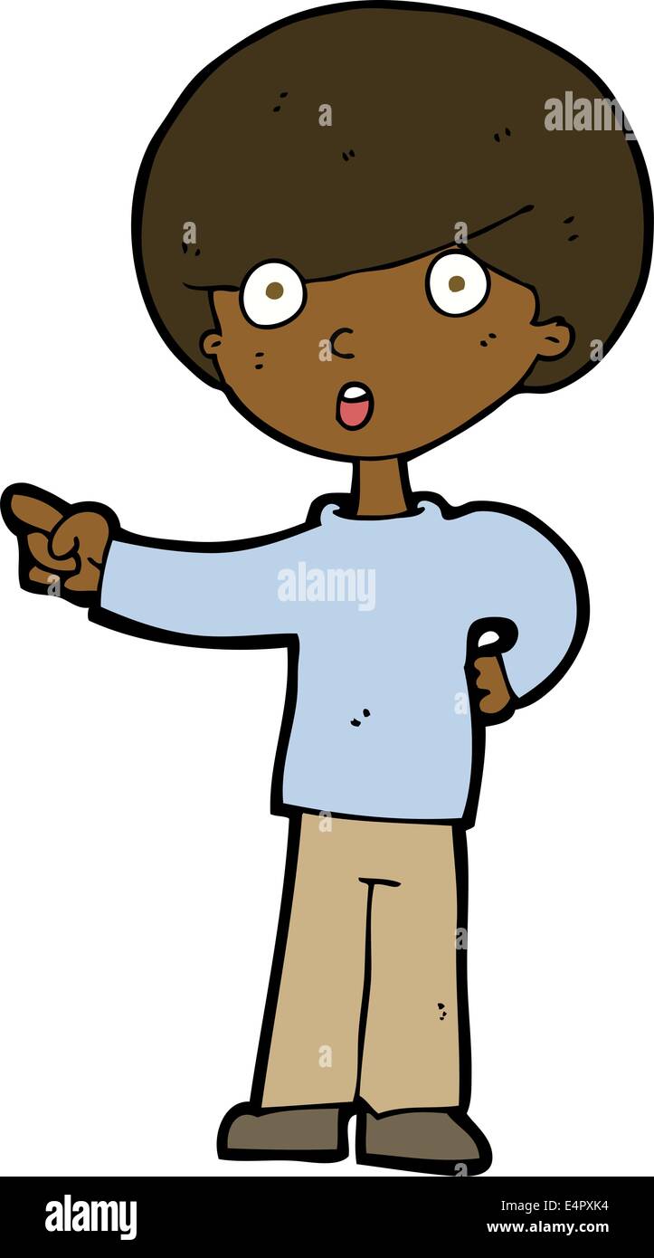cartoon pointing boy Stock Vector Image & Art - Alamy