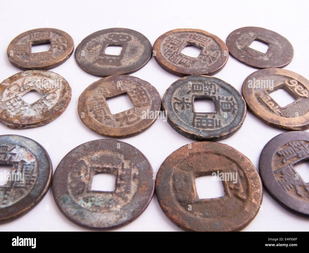Picture of a bulk lot of old chinese coins Stock Photo - Alamy