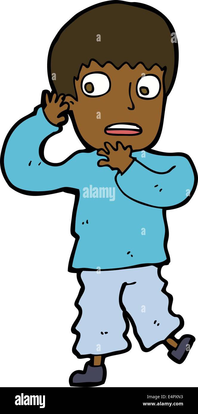 Cartoon frightened boy hi-res stock photography and images - Alamy