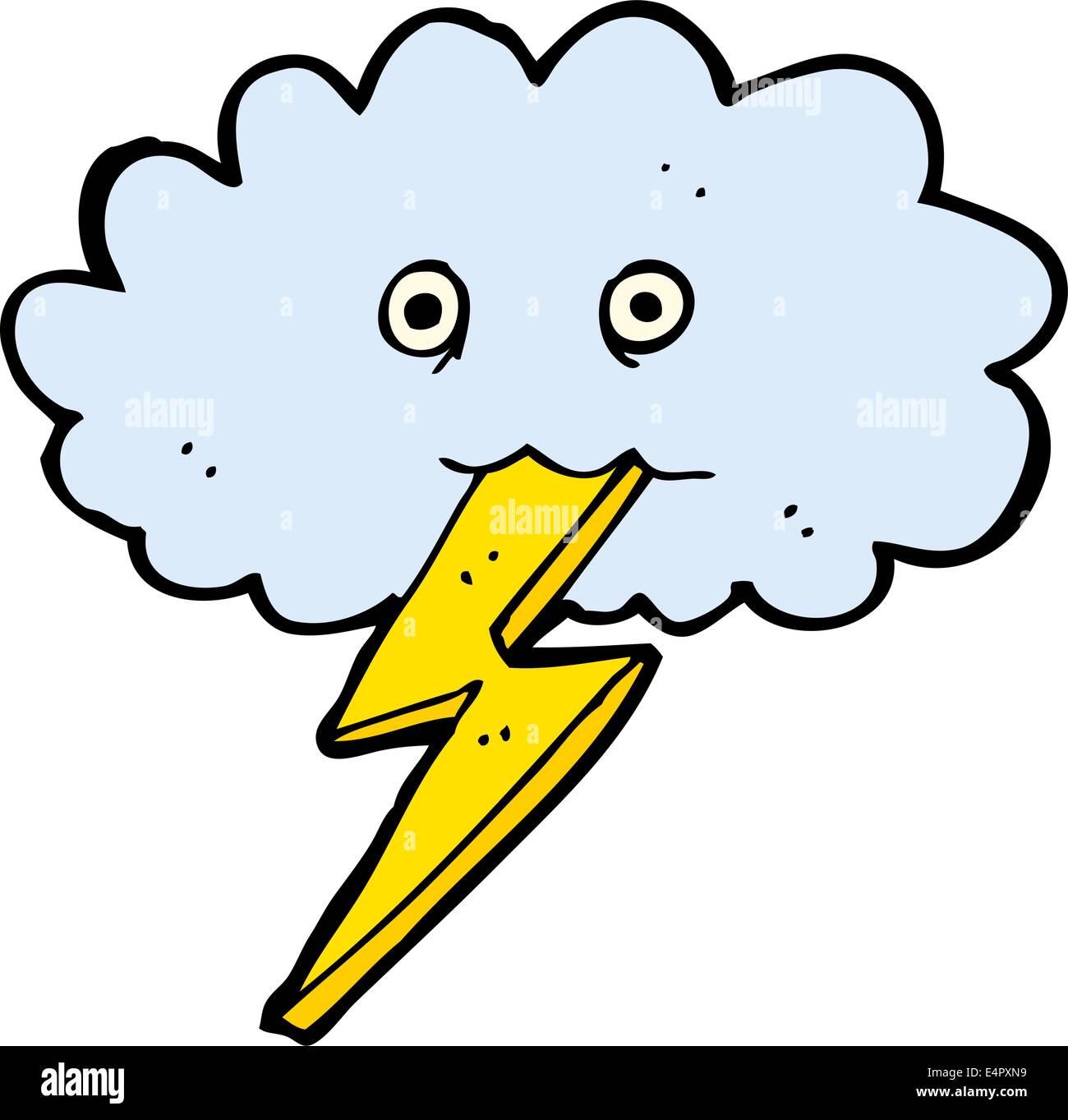 Cartoon lightning bolt cloud Stock Vector Images - Alamy