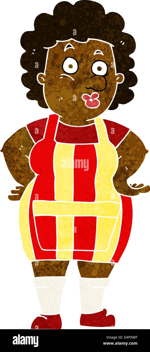 cartoon woman in kitchen apron Stock Vector Image & Art - Alamy