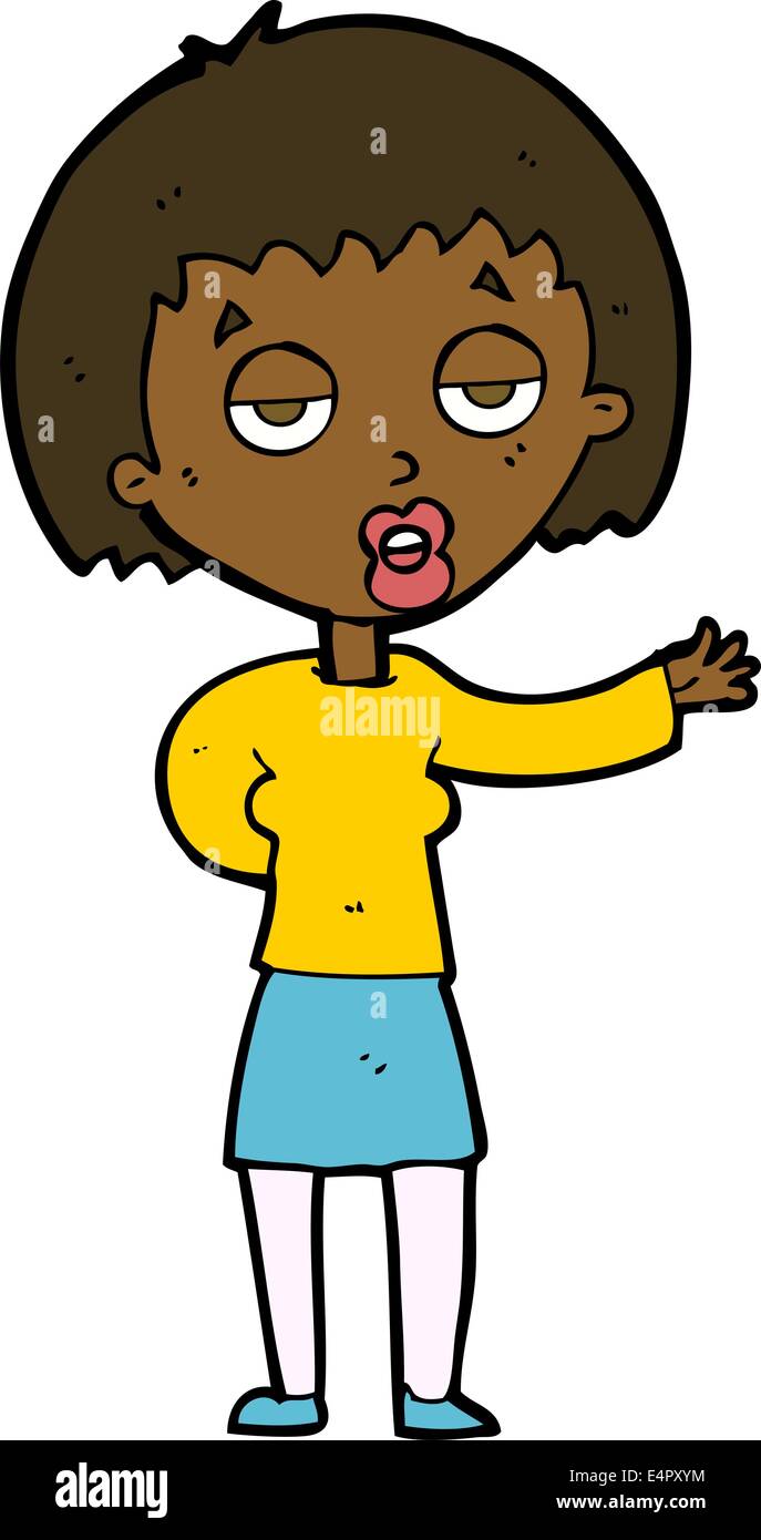 cartoon bored woman Stock Vector Image & Art - Alamy