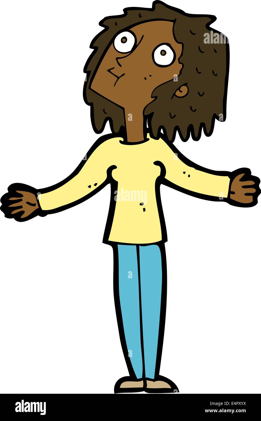 cartoon curious woman looking upwards Stock Vector Image & Art - Alamy