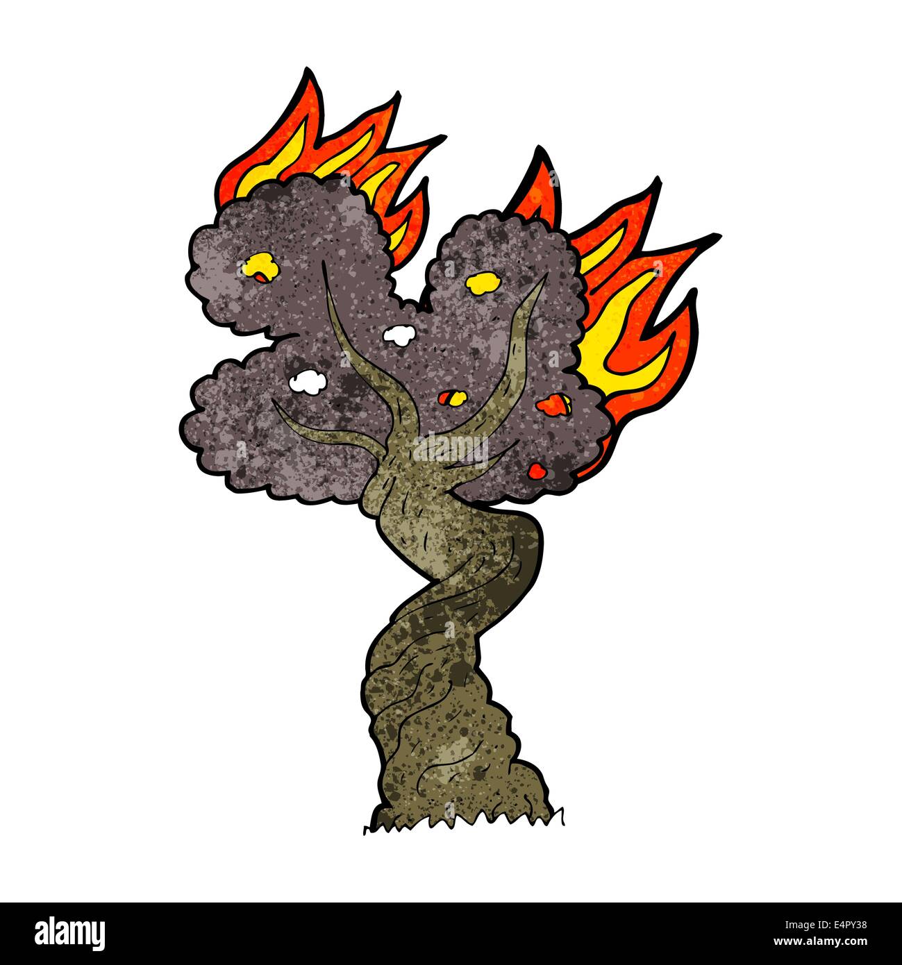 cartoon burning old tree Stock Vector Image & Art - Alamy
