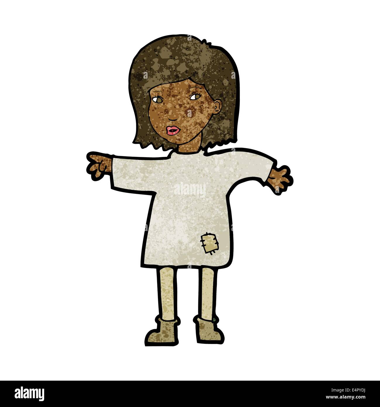 cartoon woman in patched clothing Stock Vector Image & Art - Alamy