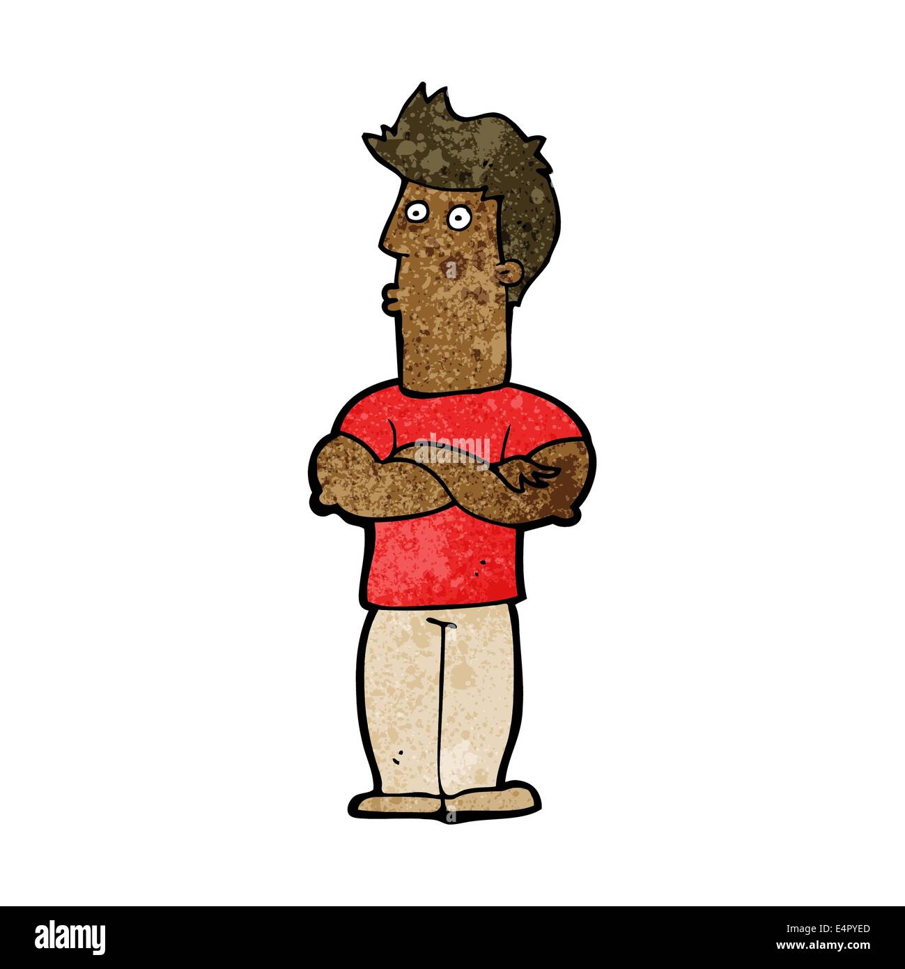 Cartoon man folded arms Cut Out Stock Images & Pictures - Alamy