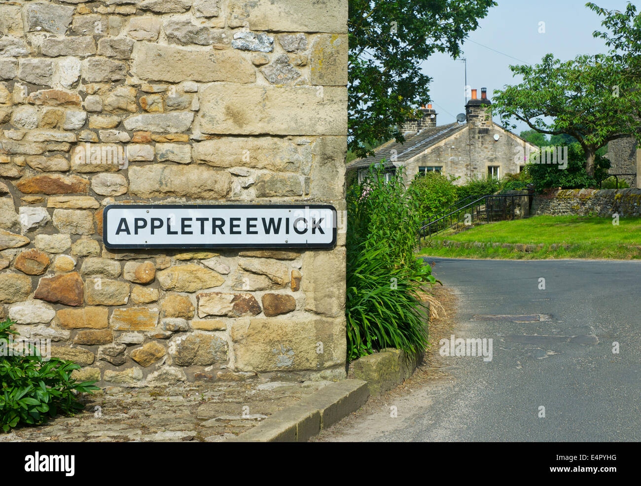 Sign in the village of Appletreewick, Wharfedale, Yorkshire Dales ...