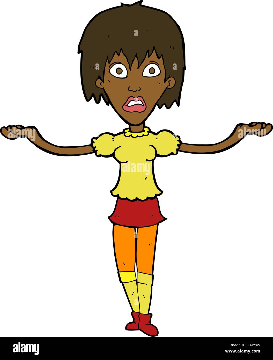 cartoon woman shrugging shoulders Stock Vector Image & Art - Alamy