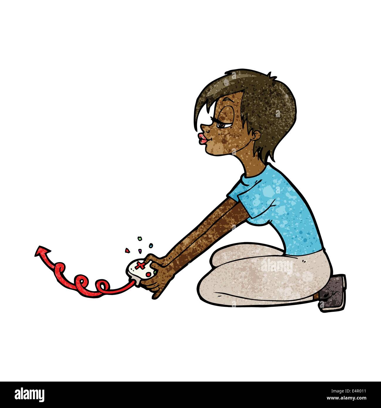 Cartoon girl playing computer games hi-res stock photography and images ...