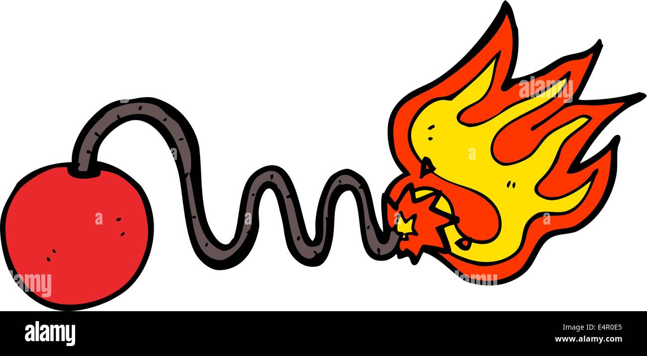 cartoon bomb with burning fuse Stock Vector Image & Art - Alamy