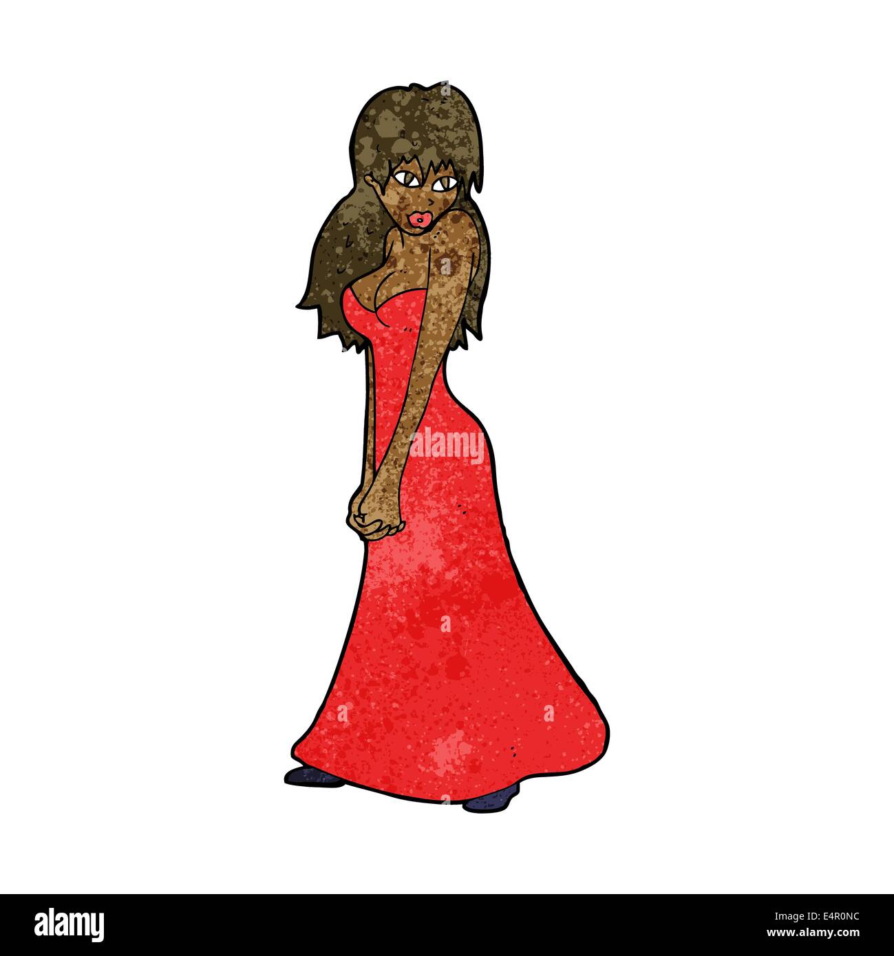 Cartoon pretty woman in dress hi-res stock photography and images - Alamy