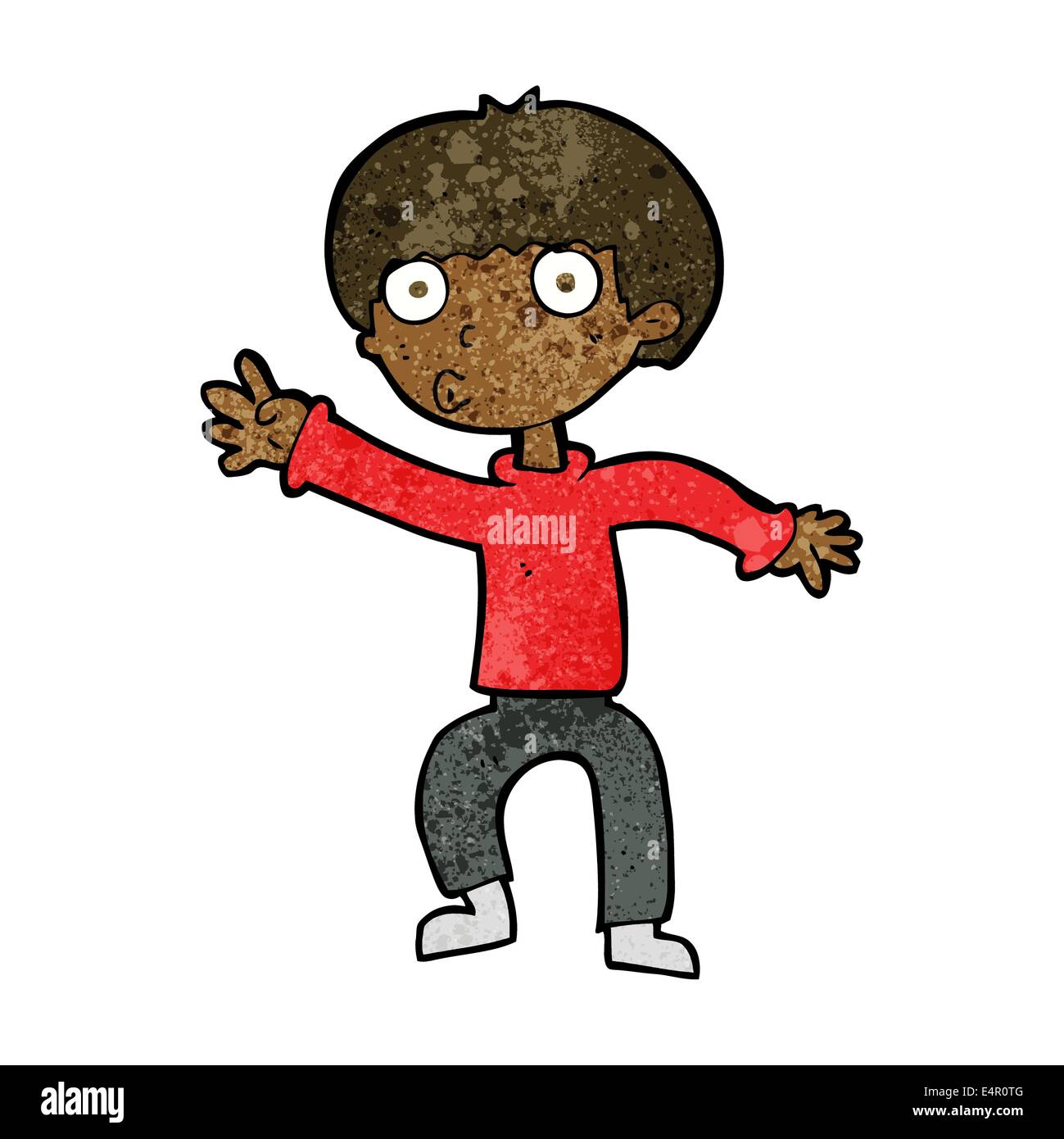 cartoon boy waving warning Stock Vector Image & Art - Alamy