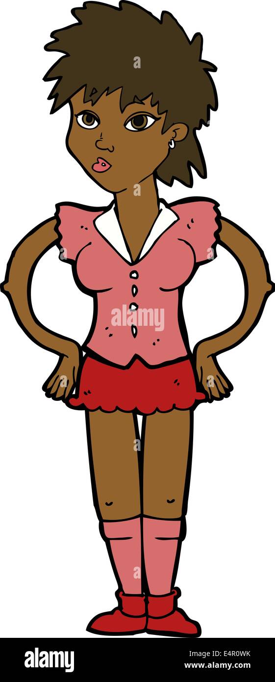 cartoon woman with hands on hips Stock Vector Image & Art - Alamy