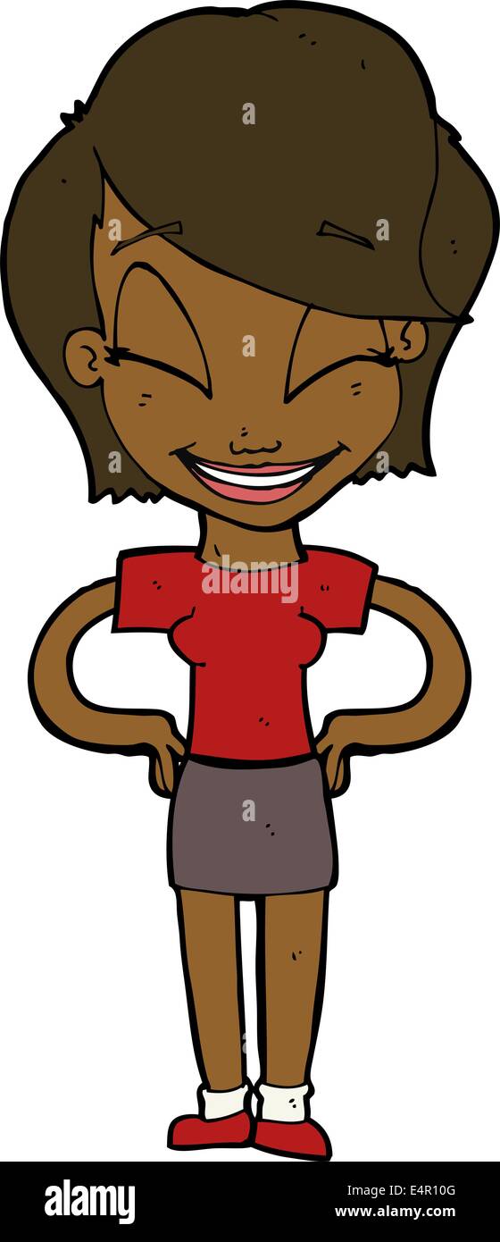 cartoon woman with hands on hips Stock Vector Image & Art - Alamy