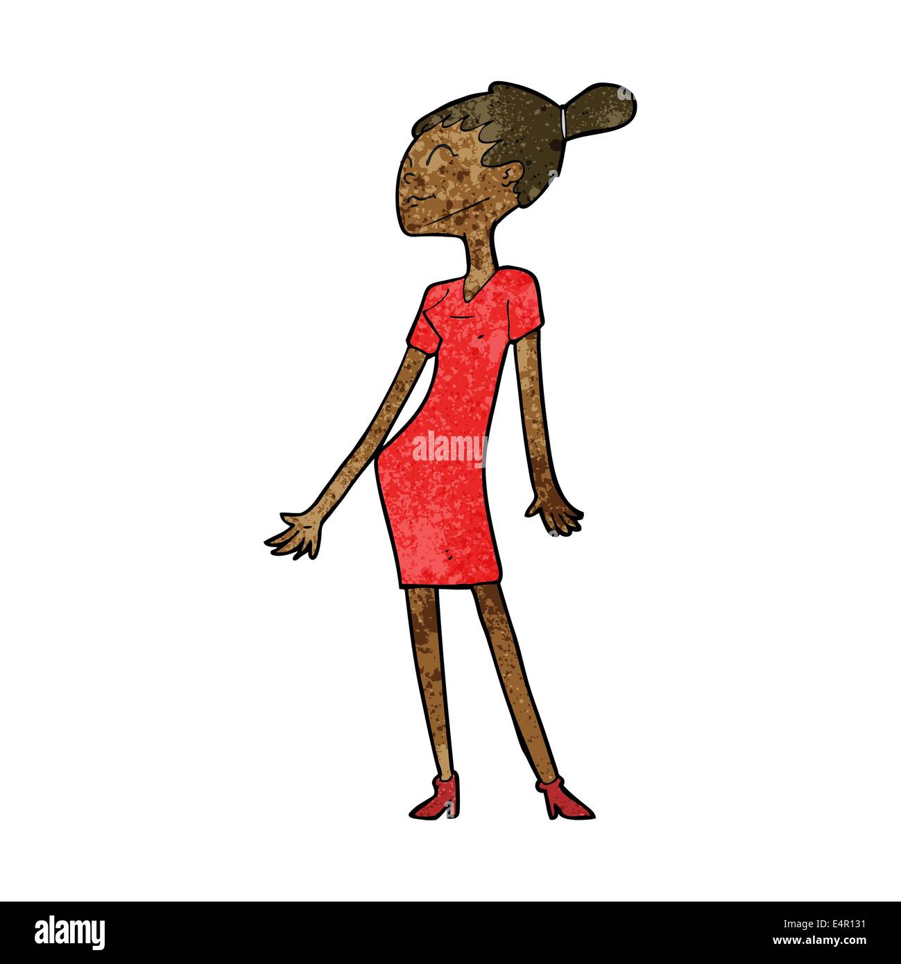 cartoon woman in dress Stock Vector Image & Art - Alamy