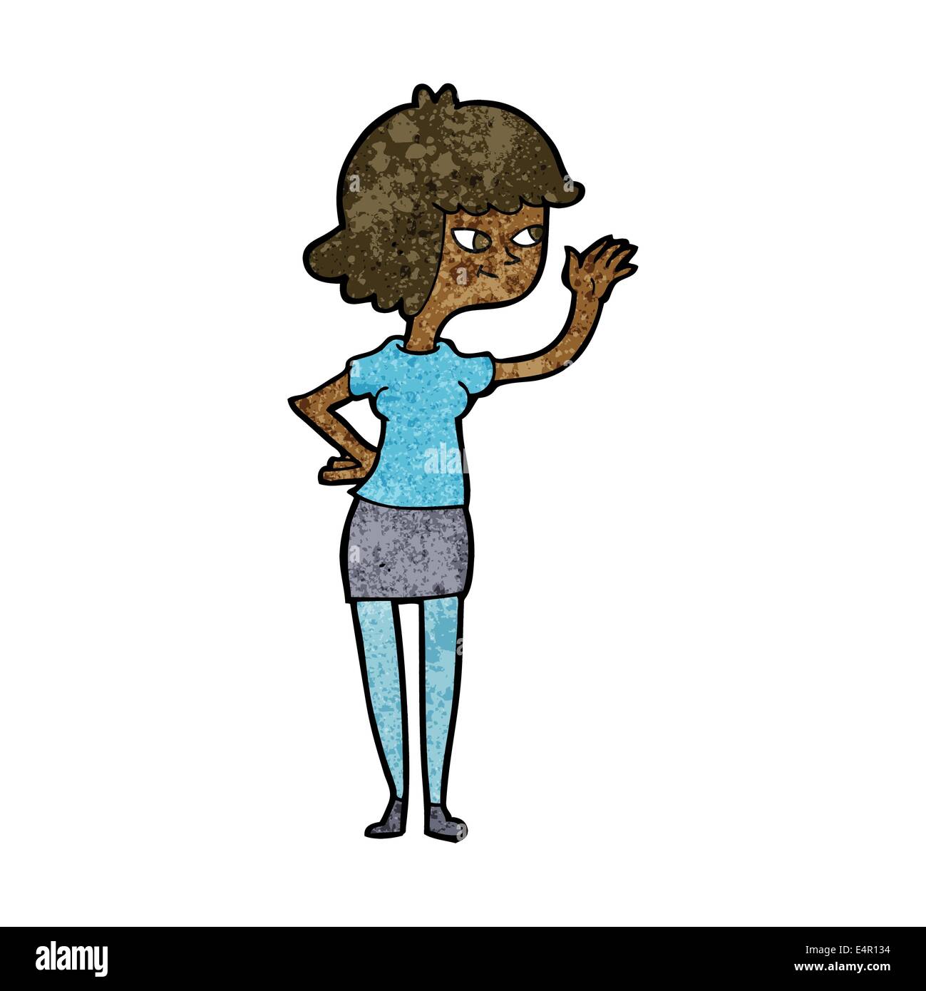 cartoon friendly girl waving Stock Vector Image & Art - Alamy