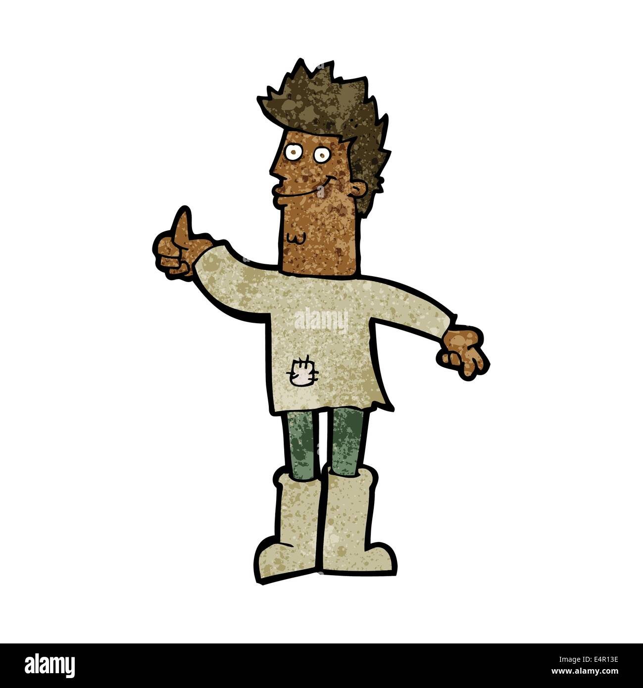 cartoon positive thinking man in rags Stock Vector Image & Art - Alamy