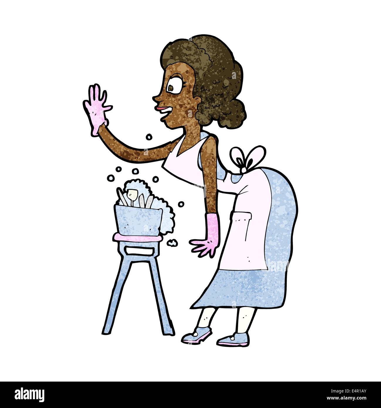 cartoon housewife washing up Stock Vector Image & Art - Alamy
