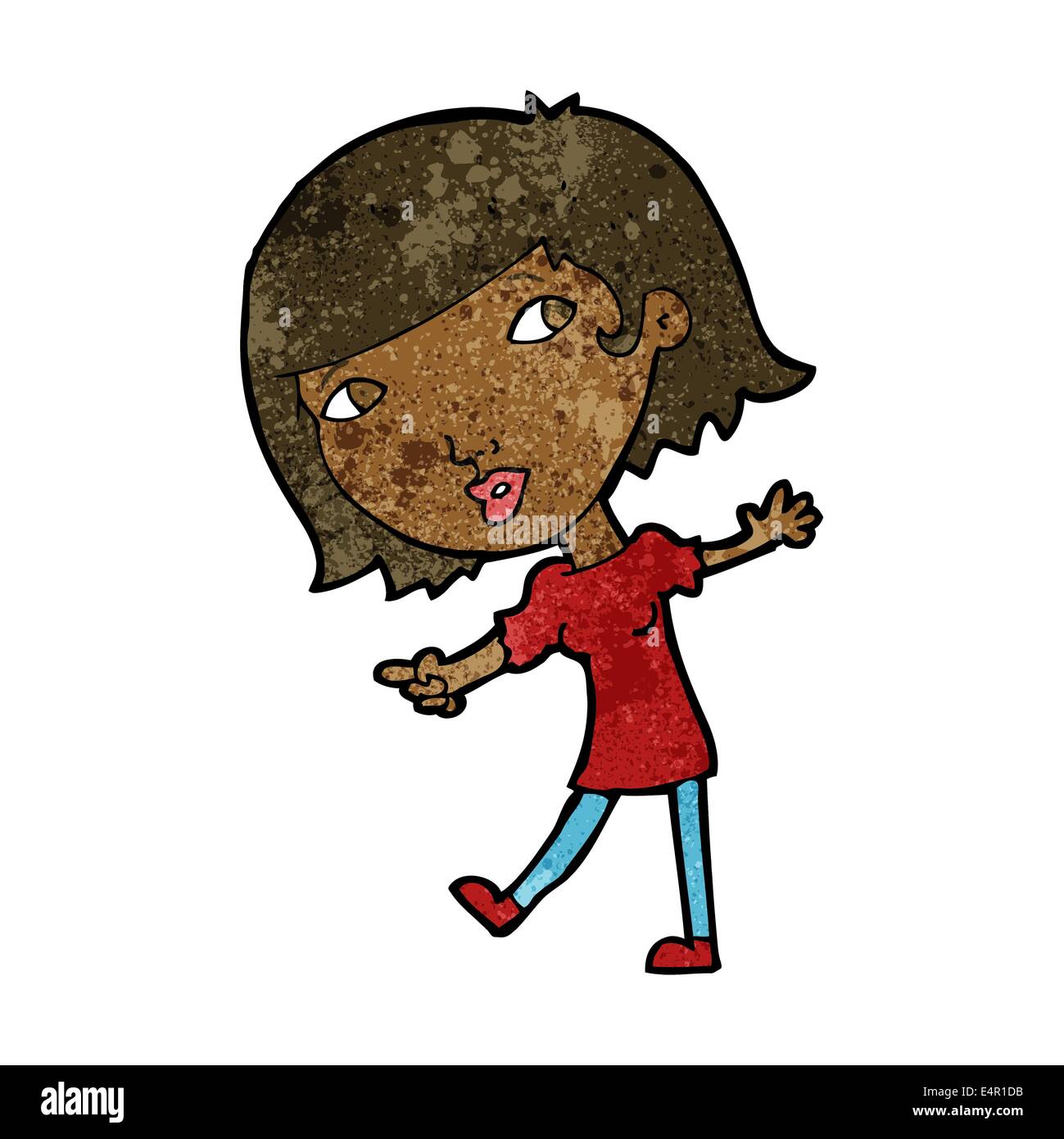 cartoon happy girl gesturing to follow Stock Vector Image & Art - Alamy