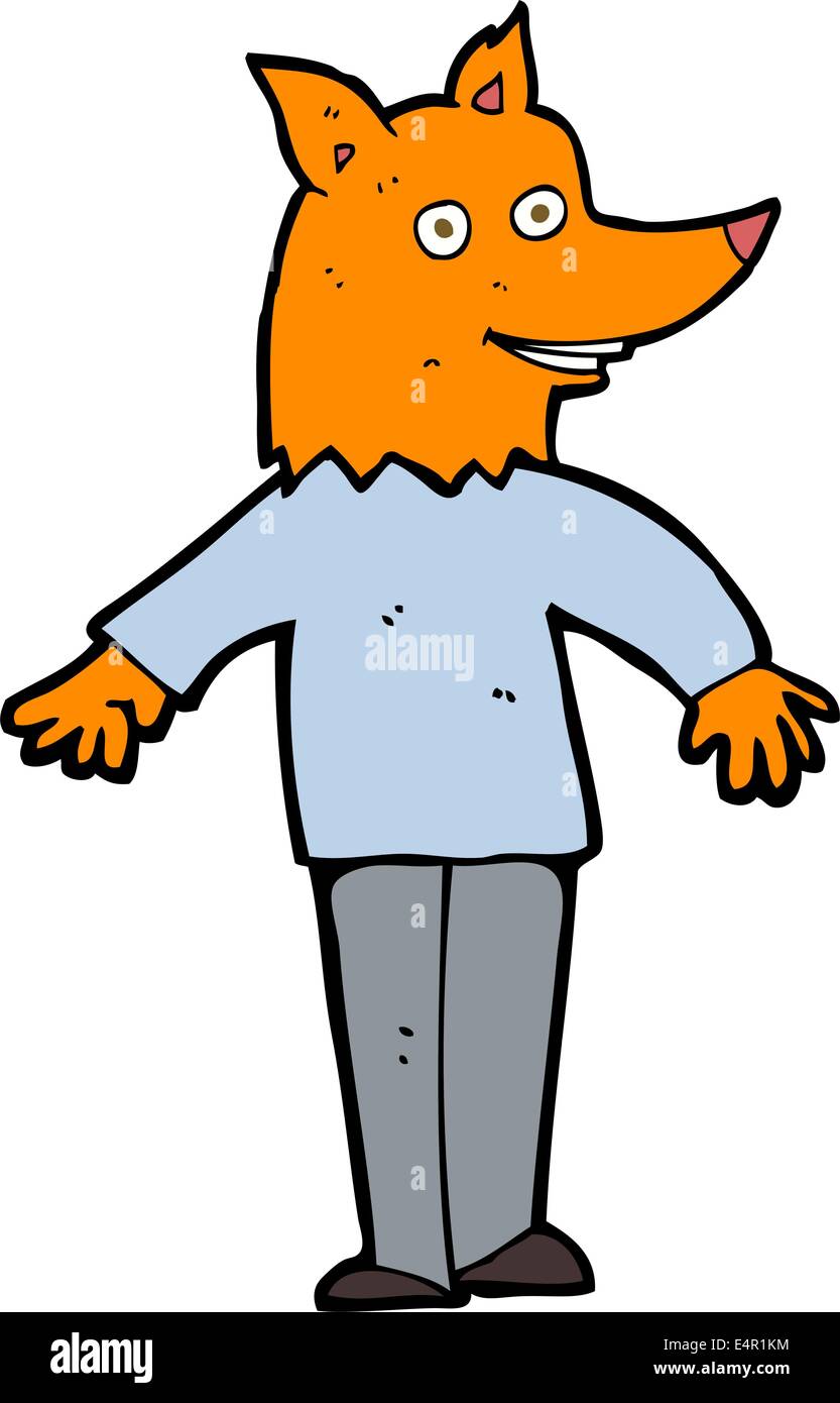 cartoon happy fox man Stock Vector Image & Art - Alamy