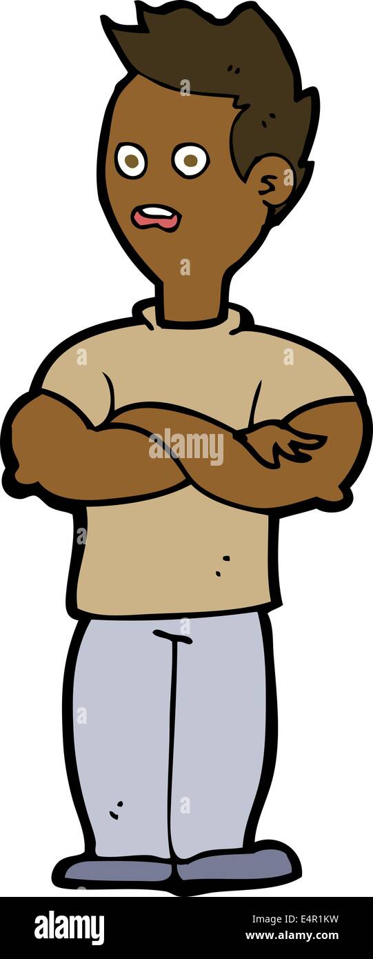 cartoon man with crossed arms Stock Vector Image & Art - Alamy