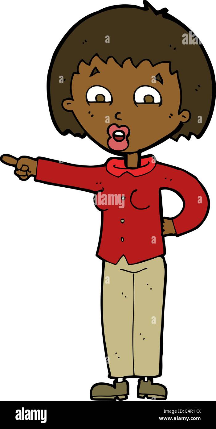 cartoon pointing woman Stock Vector Image & Art - Alamy