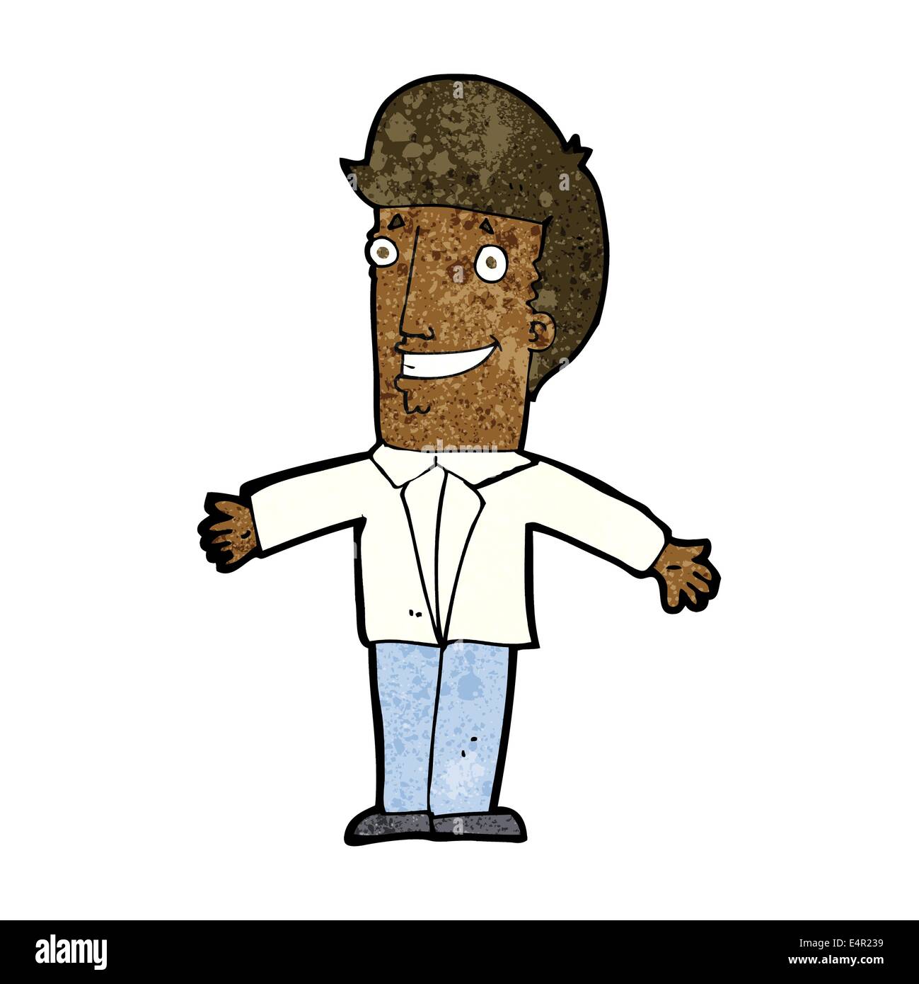 cartoon grinning man with open arms Stock Vector Image & Art - Alamy